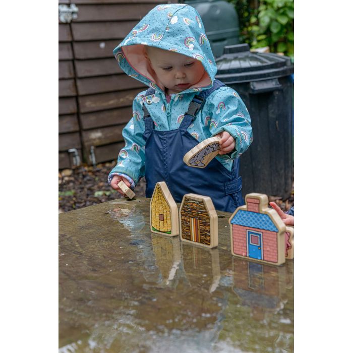 The Three Little Pigs Wooden Characters